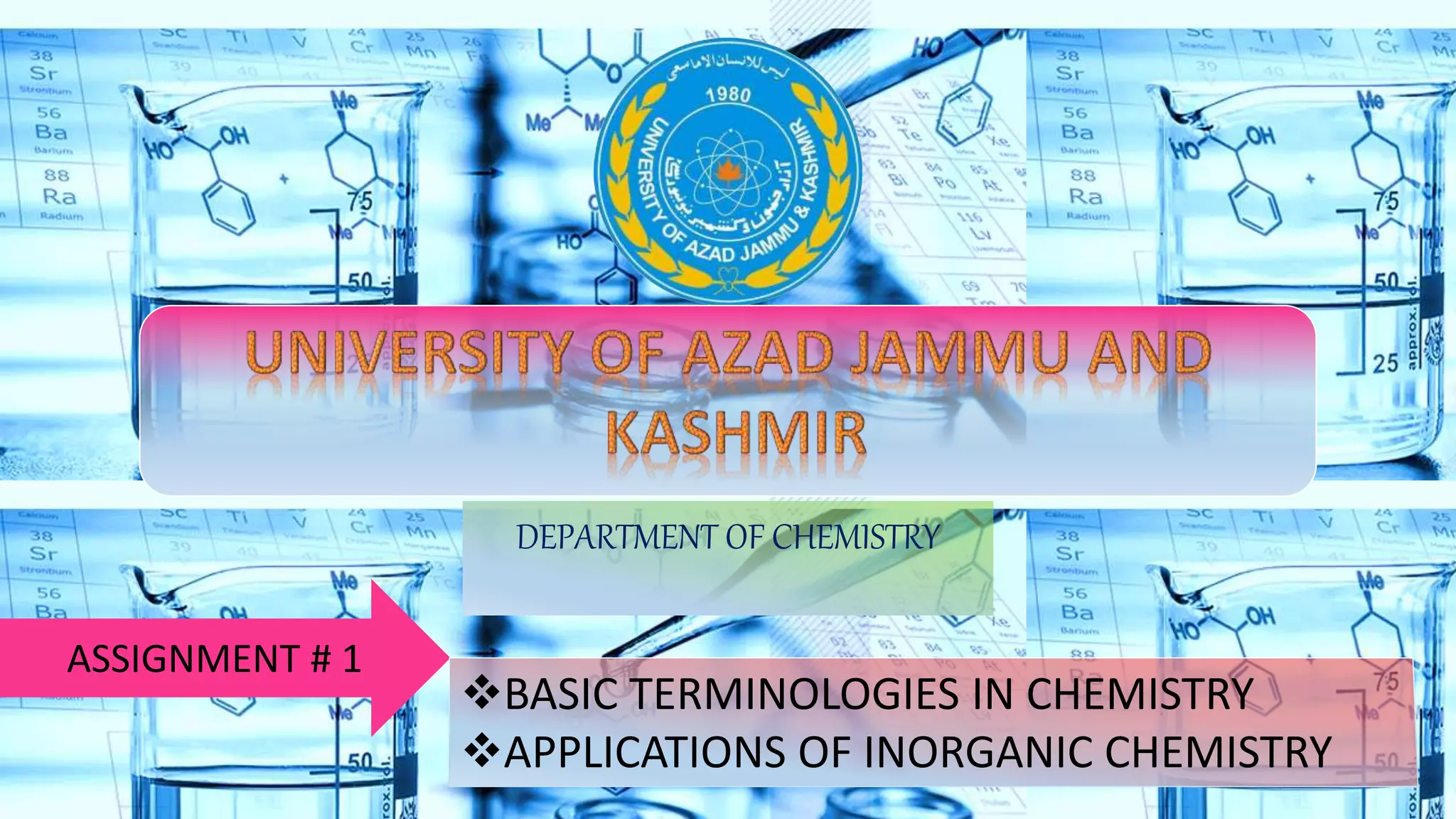 Basic Terminologies IN Chemistry, Applications of Inorganic Chemistry ...