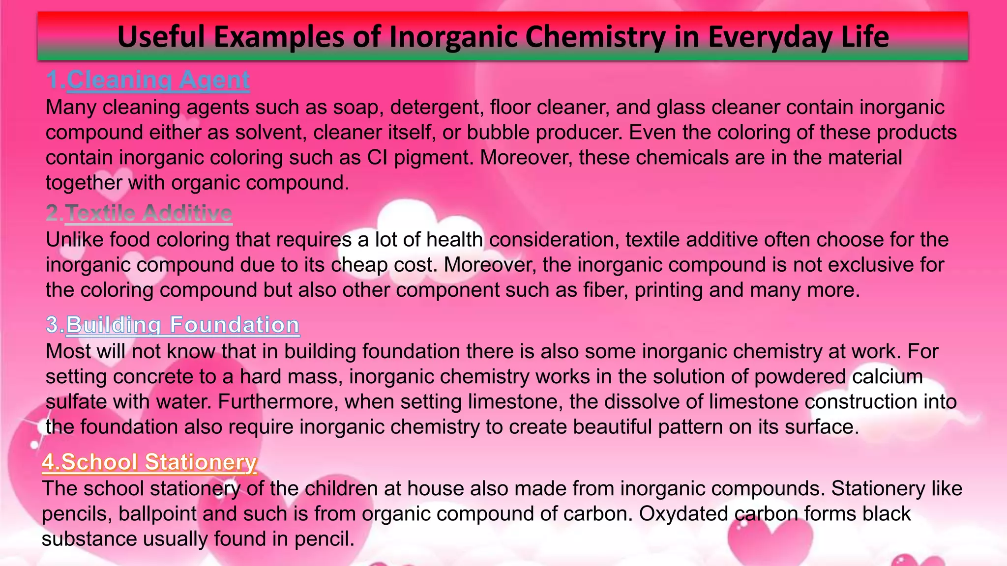 Basic Terminologies IN Chemistry, Applications of Inorganic Chemistry ...