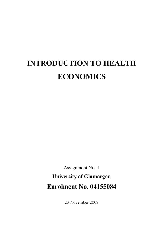 Introduction to Health Economics | DOC