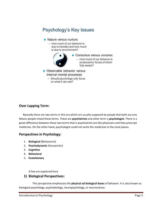 Assignment 1 (Introduction to Psychology).docx