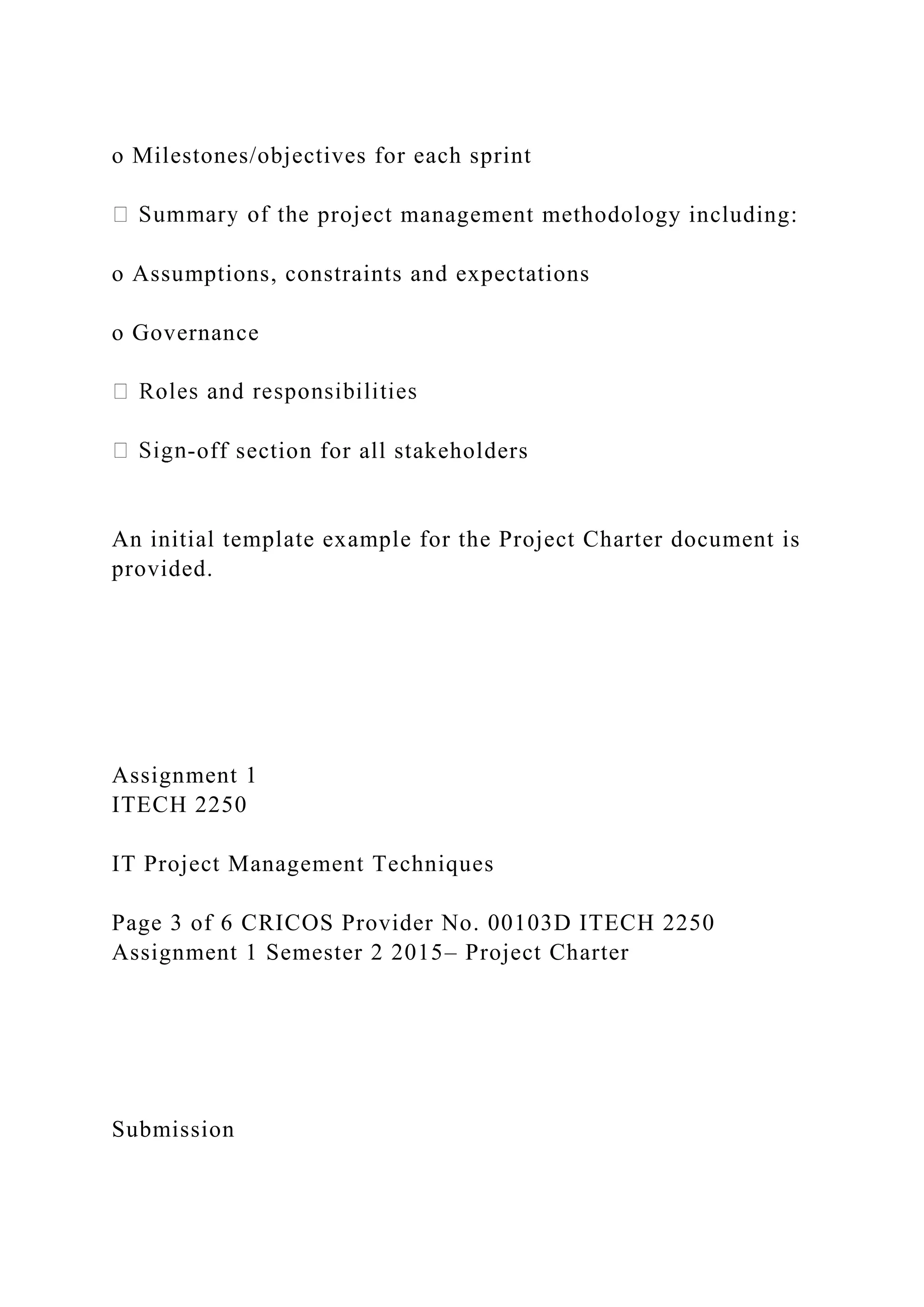 Assignment 1 ITECH 2250 IT Project Management Techniques.docx