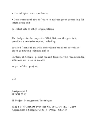 Assignment 1 ITECH 2250 IT Project Management Techniques.docx
