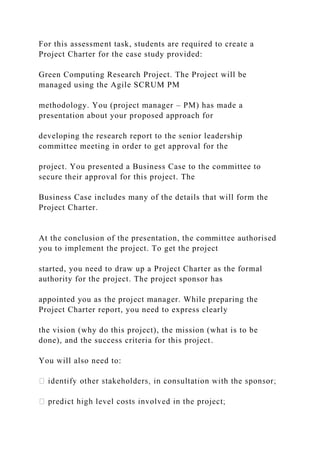 Assignment 1 ITECH 2250 IT Project Management Techniques.docx