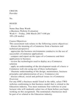 (Assignment 1ITECH 3301 Electronic Commerce.docx