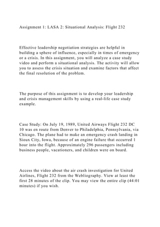 Assignment 1 LASA 2 Situational Analysis Flight 232 Effecti.docx