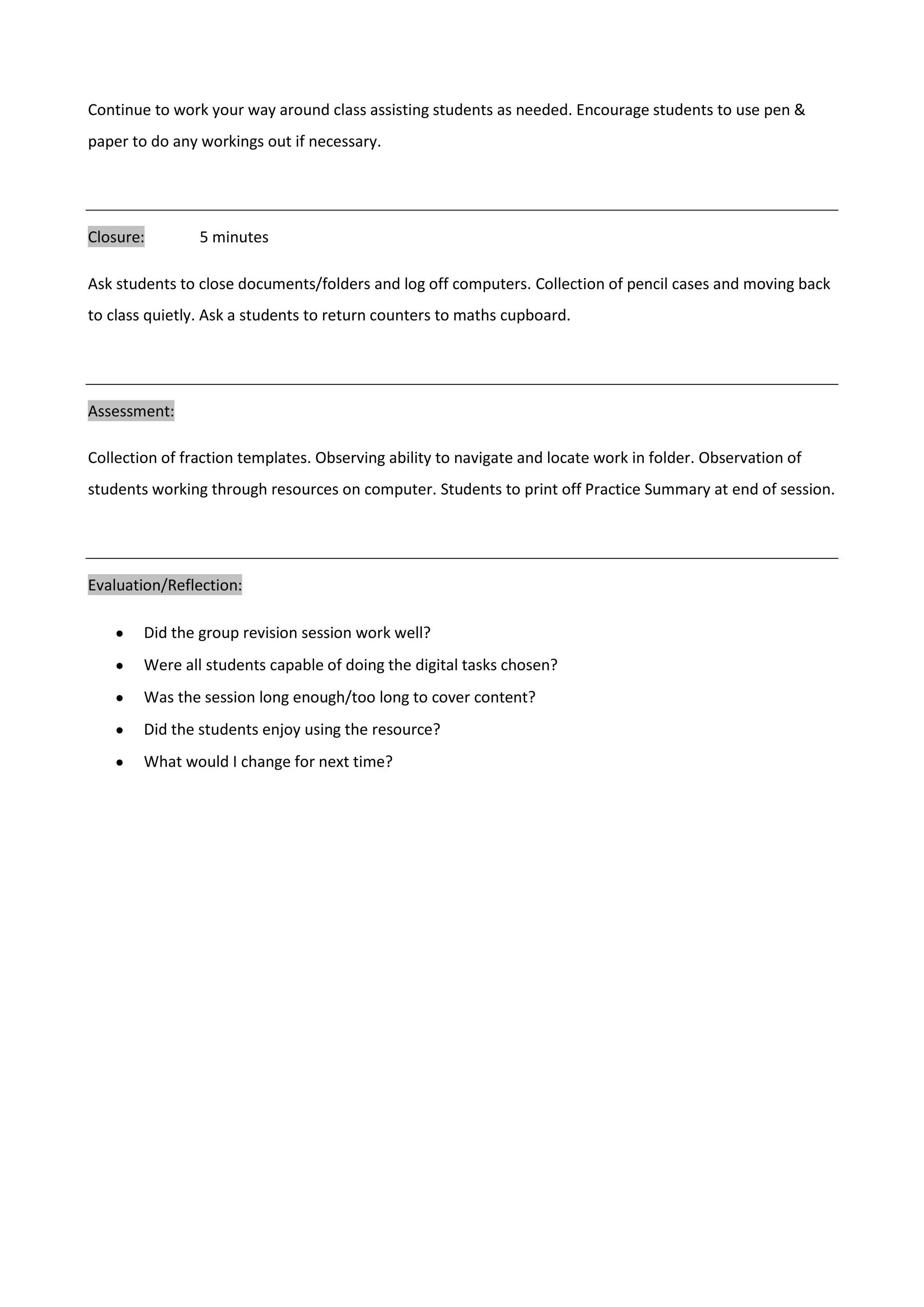 Assignment 1 lesson plan | DOCX