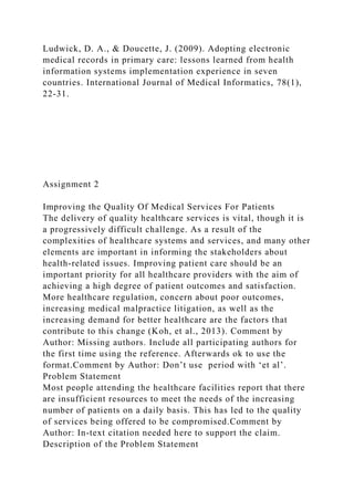 Assignment 1Part 1 Defining the ProblemProblem Identification.docx