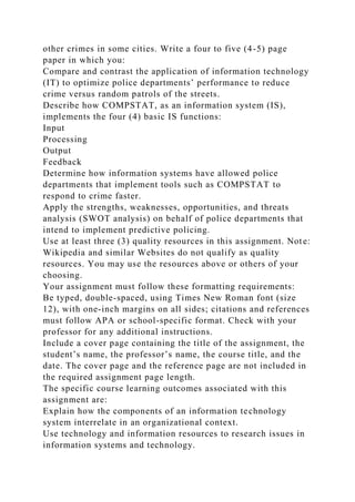 Assignment 1 Predictive Policing Due Week 2 and worth 75 points Th.docx