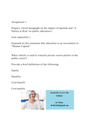 Assignment 1Prepare a brief paragraph on the impact of Sputn.docx