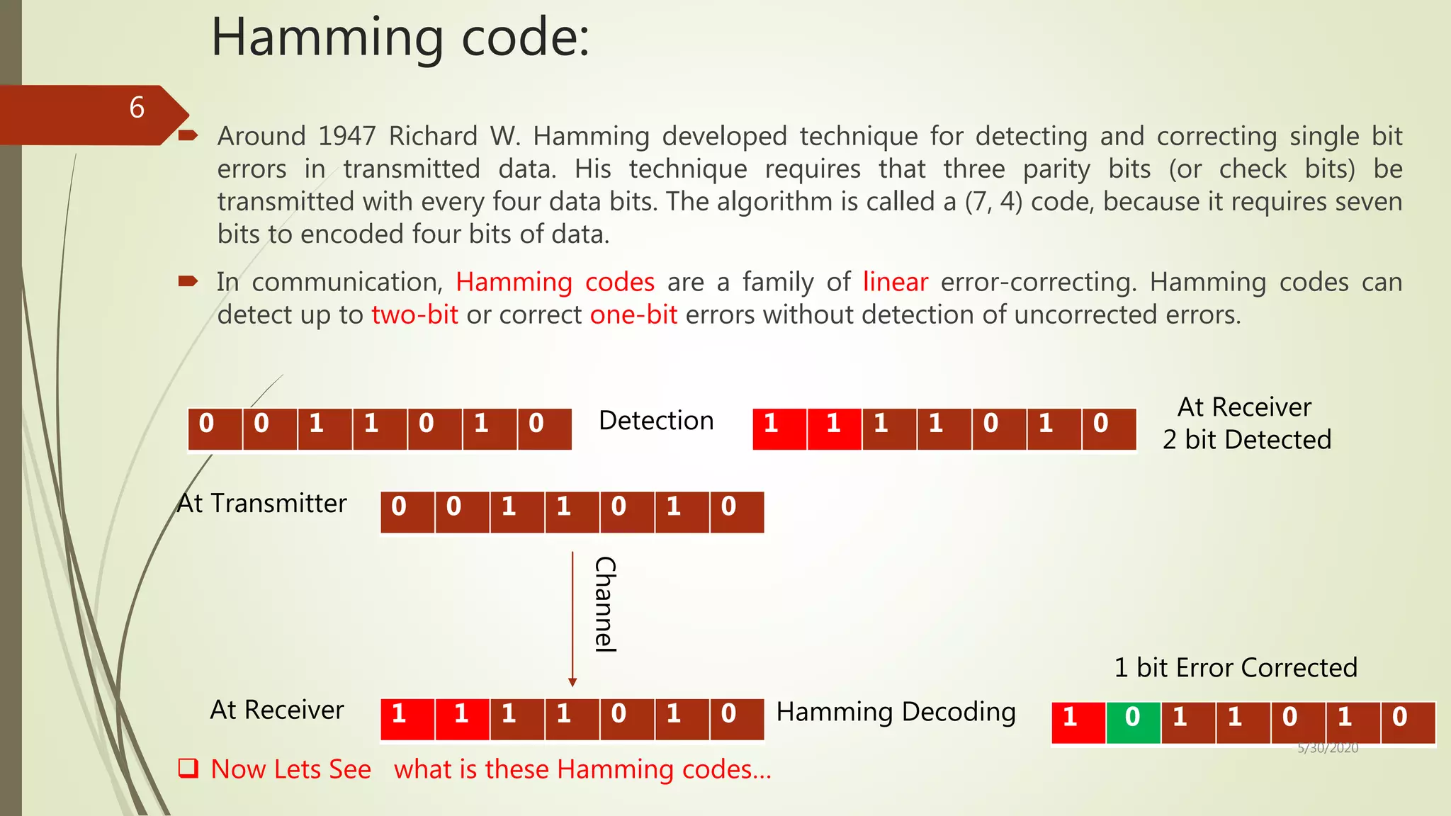 Hamming Code System Ppt