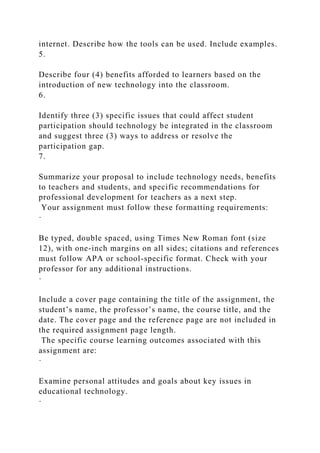 Assignment 1 Project Proposal Due Week 4 and worth 200 points.docx