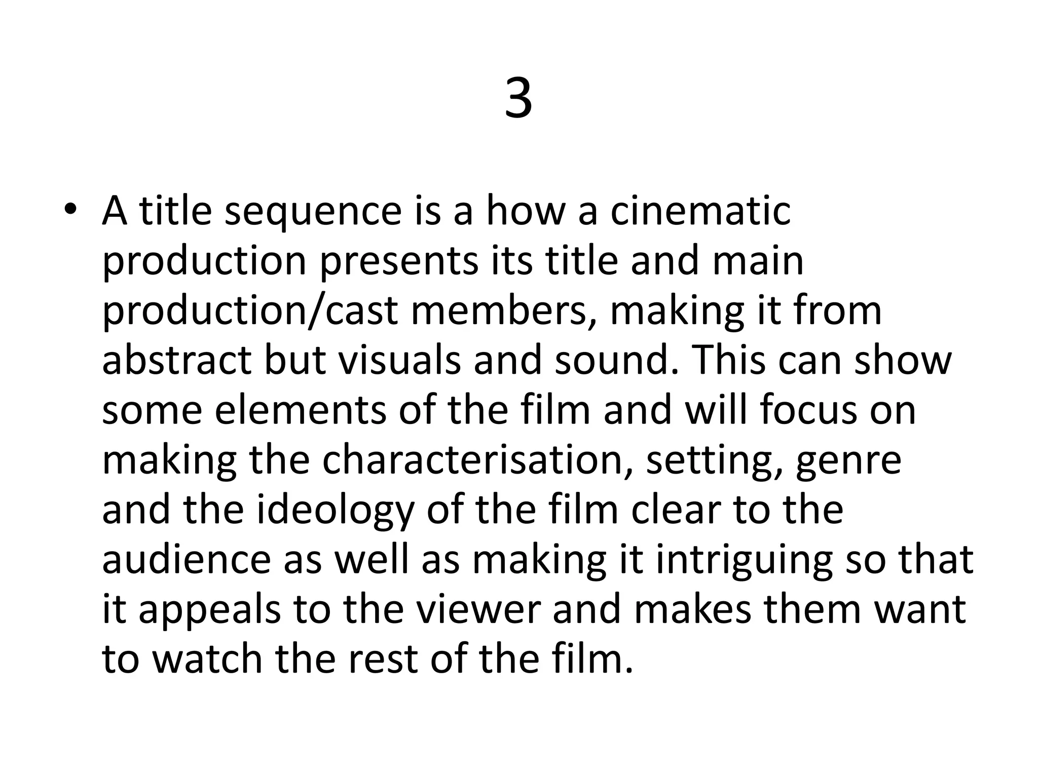 Assignment 1 (purpose of an opening title sequence) | PPTX
