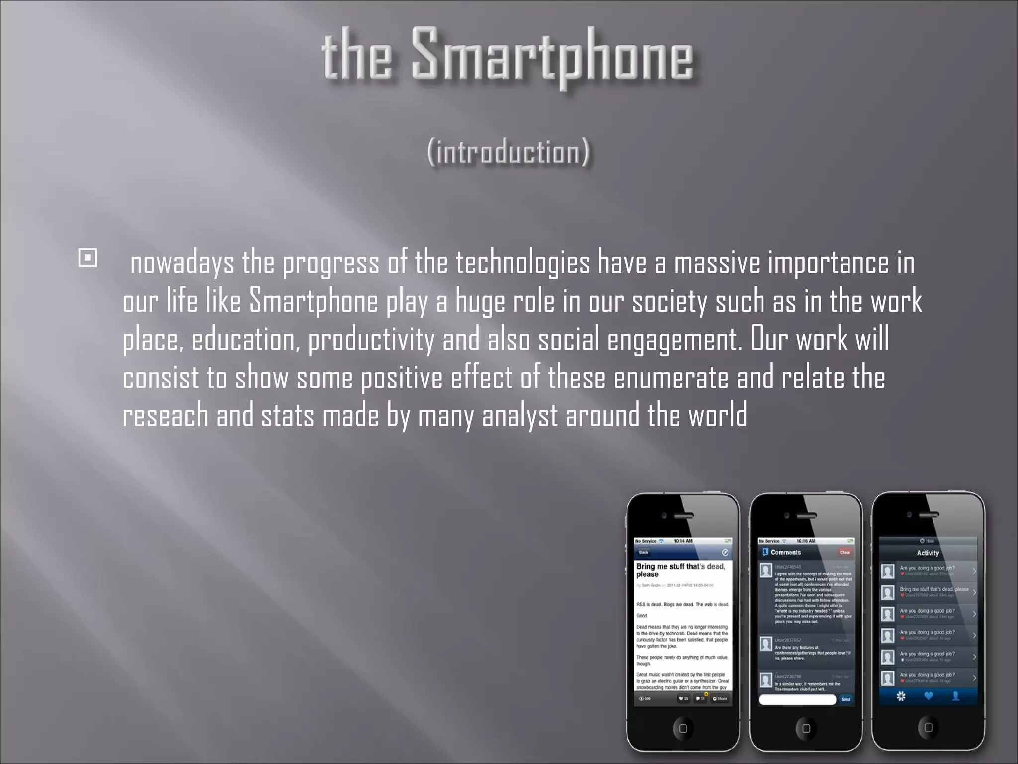 Assignment 1 smartphones | PPT | Smartphones | Consumer Electronics