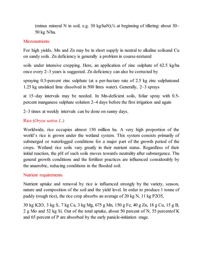 Plant need based nutrient management and fertilizer recommendation | DOCX | Agriculture | Industries