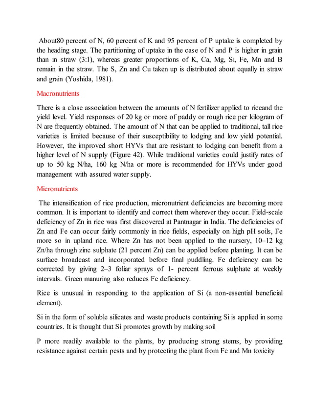 Plant need based nutrient management and fertilizer recommendation | DOCX | Agriculture | Industries