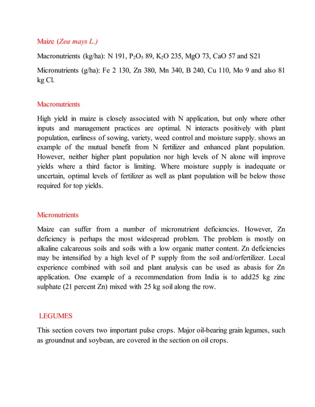 Plant need based nutrient management and fertilizer recommendation | DOCX | Agriculture | Industries