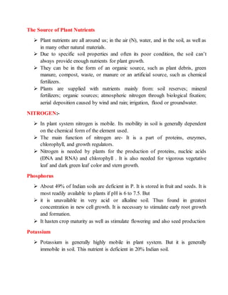 Plant need based nutrient management and fertilizer recommendation | DOCX
