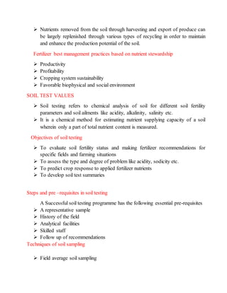 Plant need based nutrient management and fertilizer recommendation | DOCX