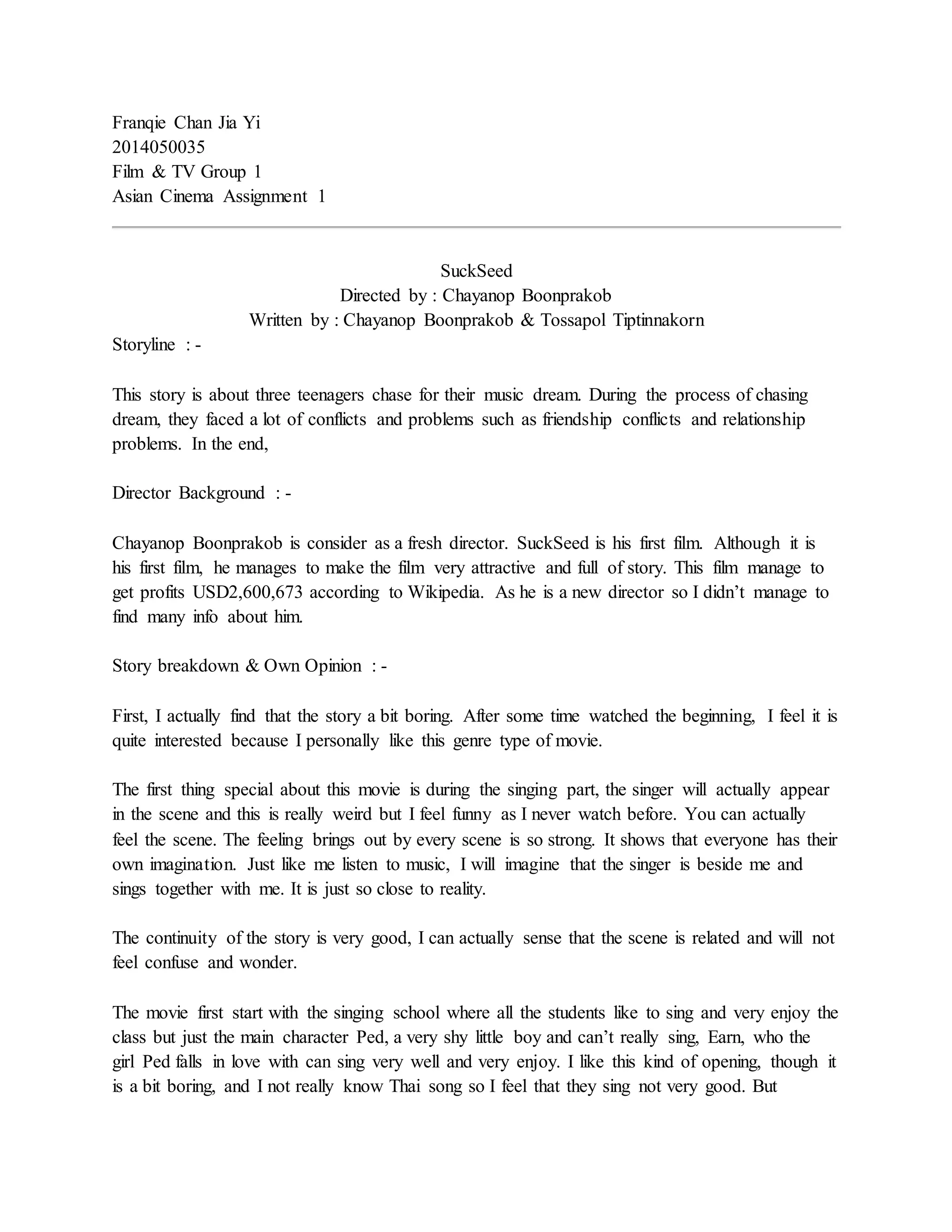 Assignment 1 suck seed | DOCX