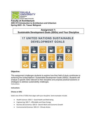 Assignment 1 Sustainable Innovations for SDGs | PDF