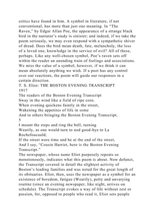 Assignment 1 Symbolism and Metaphor in PoetryComplete and post .docx