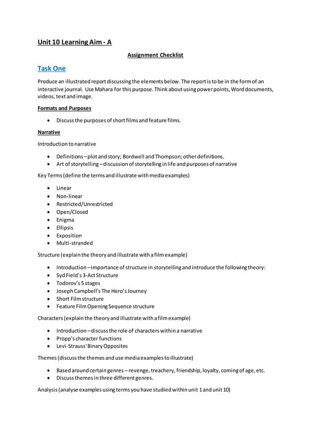 Assignment 1 task 1 unit 10 a | PDF | Free Download