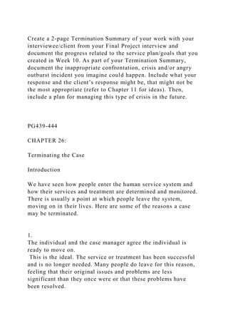 Assignment 1 Termination SummaryAs helping professionals, emplo.docx
