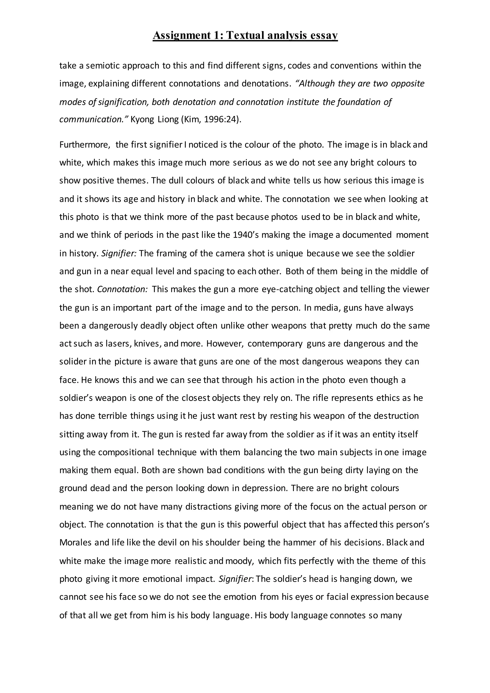 Assignment 1 textual analysis essay long | DOCX