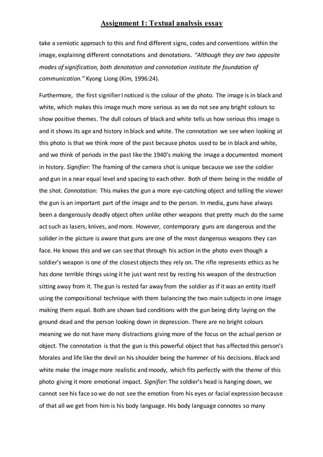 Assignment 1 textual analysis essay long | DOCX
