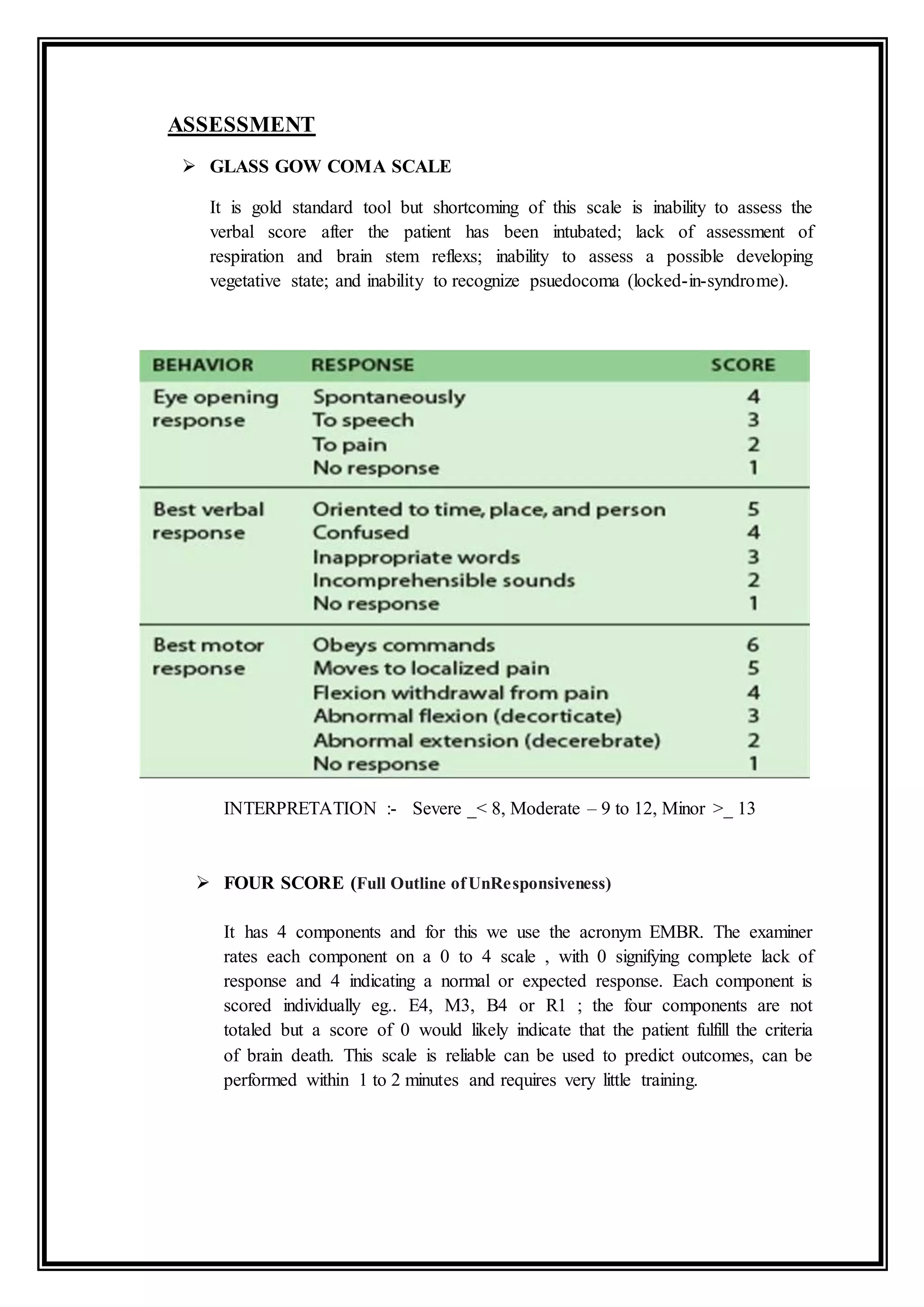 Unconsciousness - Advance Nursing Practice | DOCX