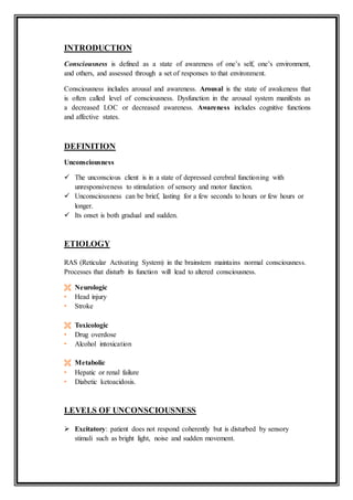 Unconsciousness - Advance Nursing Practice | DOCX