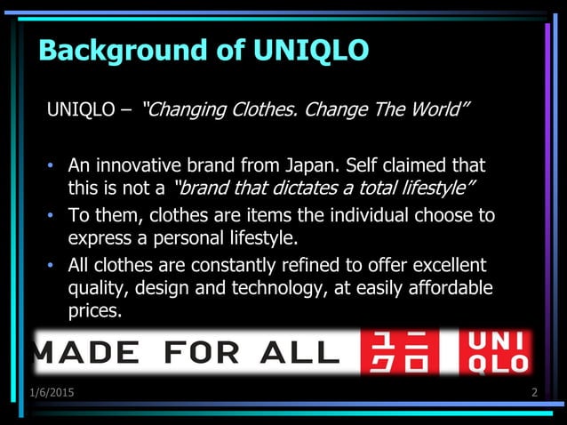 Assignment 1 uniqlo ppt. | PDF | Apparel Industry | Industries