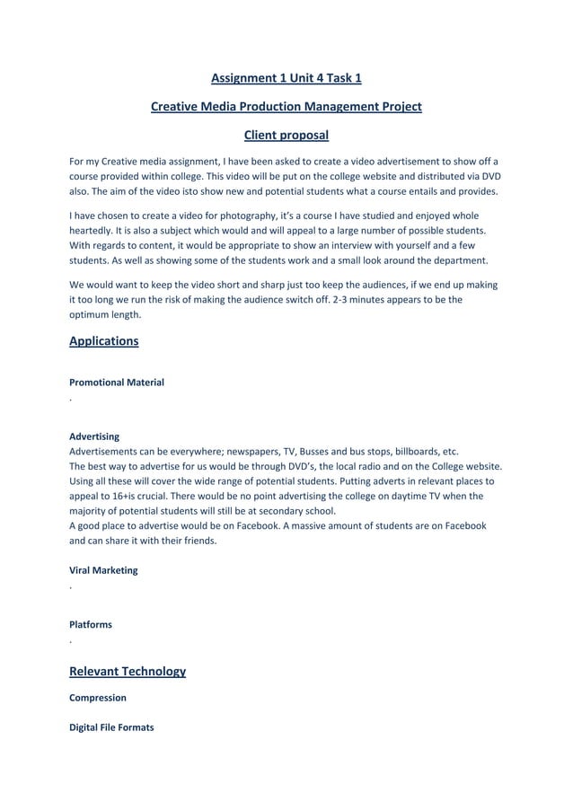 Assignment 1 unit 4 task 1 | PDF