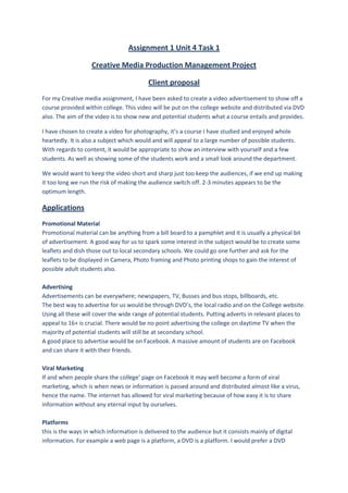 Assignment 1 unit 4 task 1 | PDF