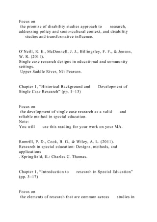 Assignment 1 What Is Special About Special Education Research.docx