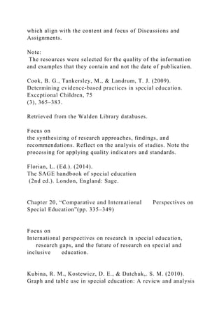 Assignment 1 What Is Special About Special Education Research.docx