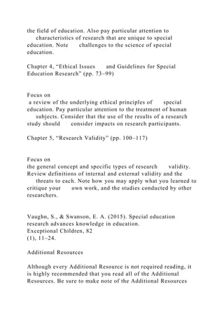 Assignment 1 What Is Special About Special Education Research.docx