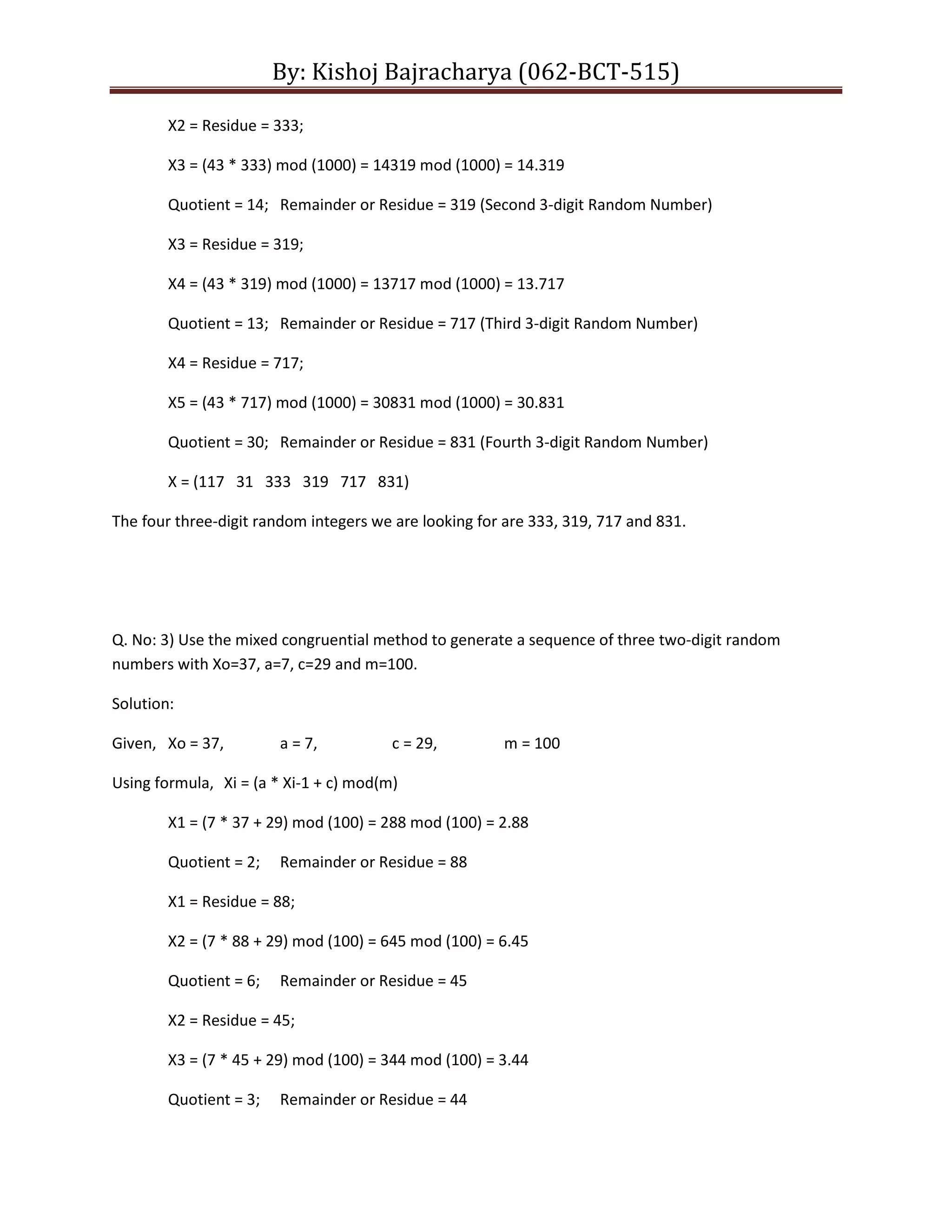Random Number Generation | PDF