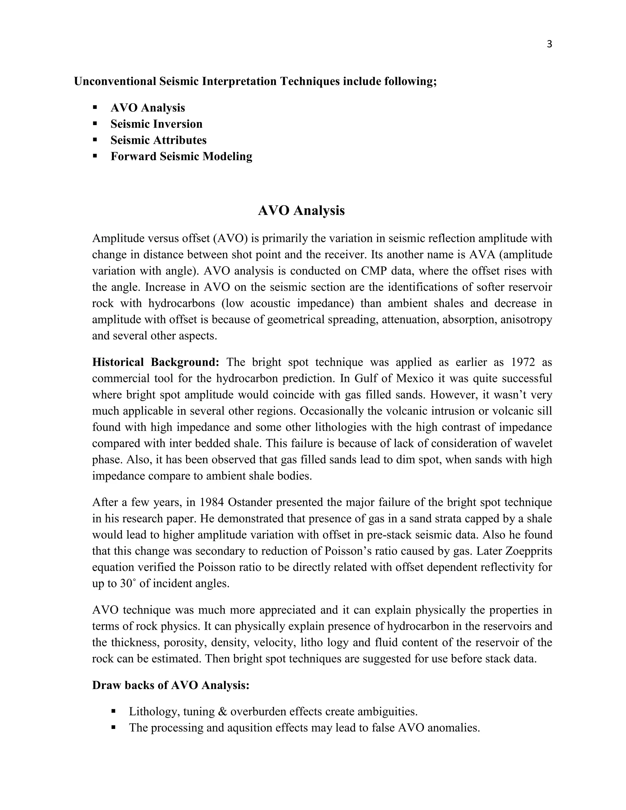 Quantitative and Qualitative Seismic Interpretation of Seismic Data | DOCX