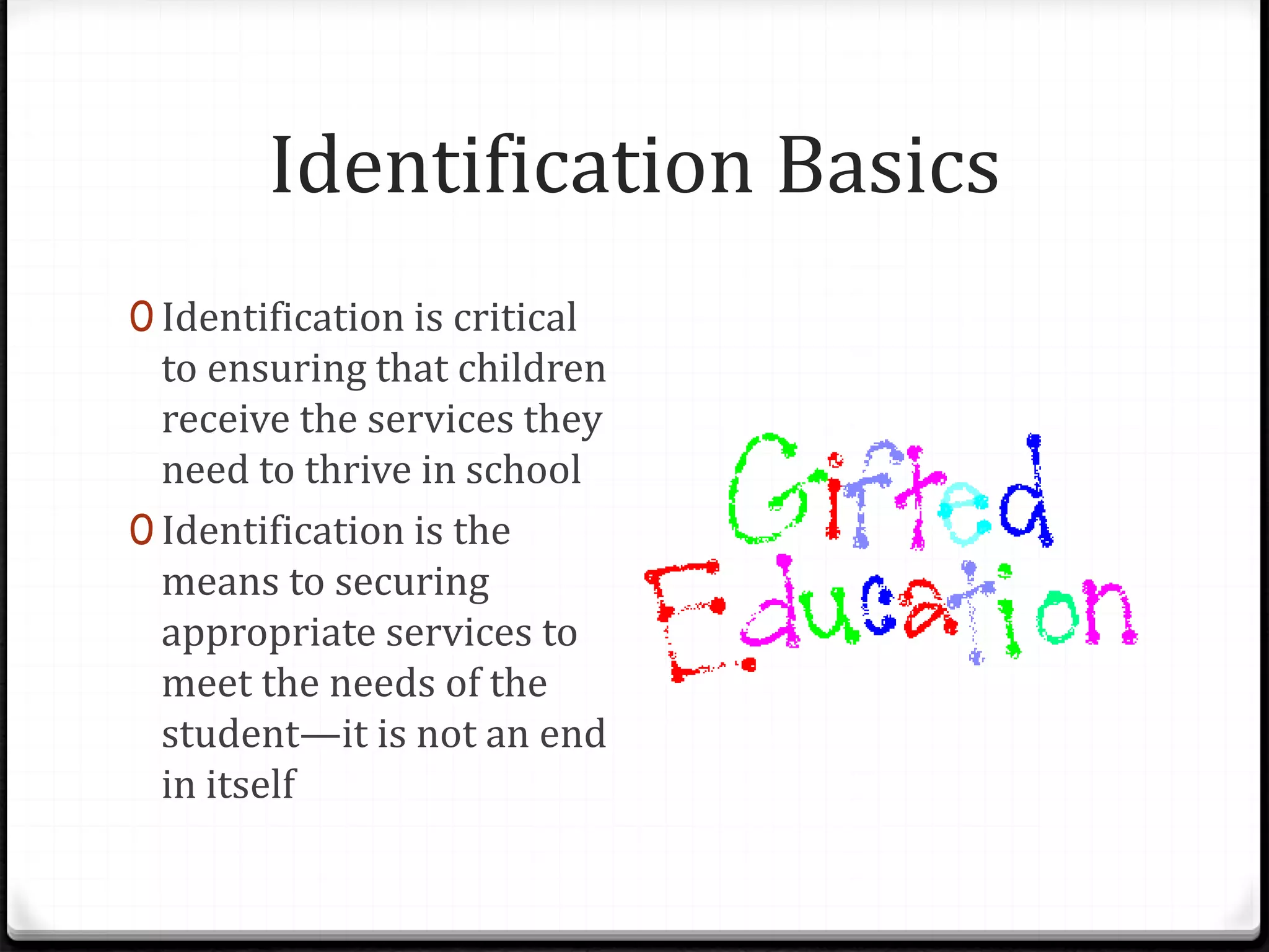 Identifying Gifted Learners | PPTX