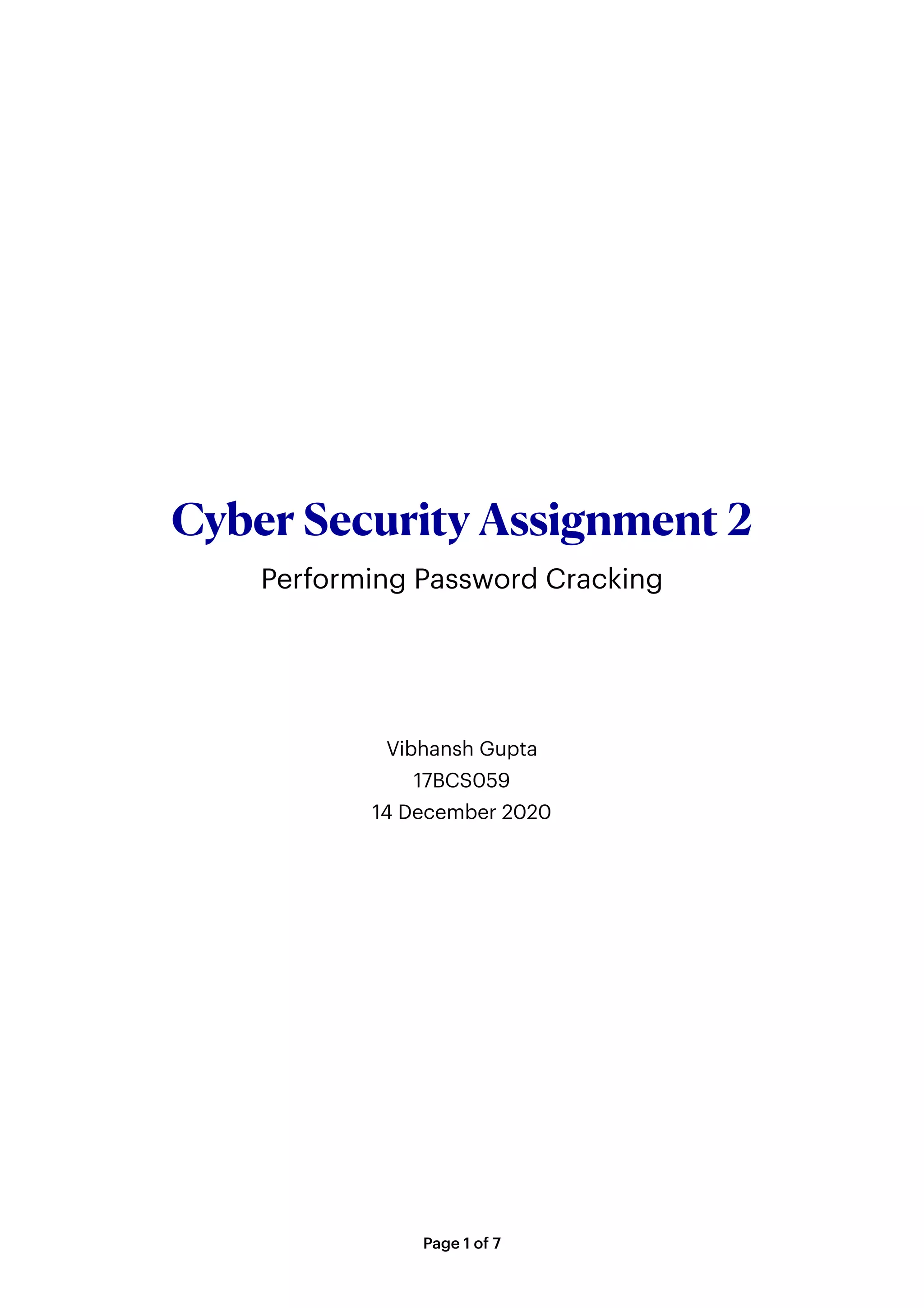 Password Cracking using dictionary attacks | PDF