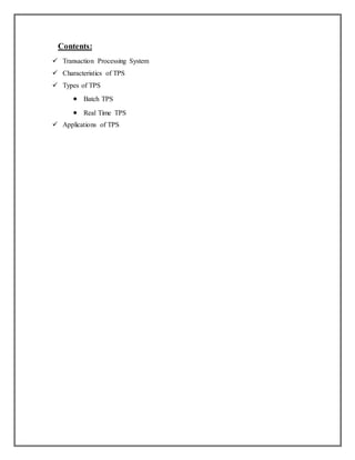 Transaction Processing System | DOCX