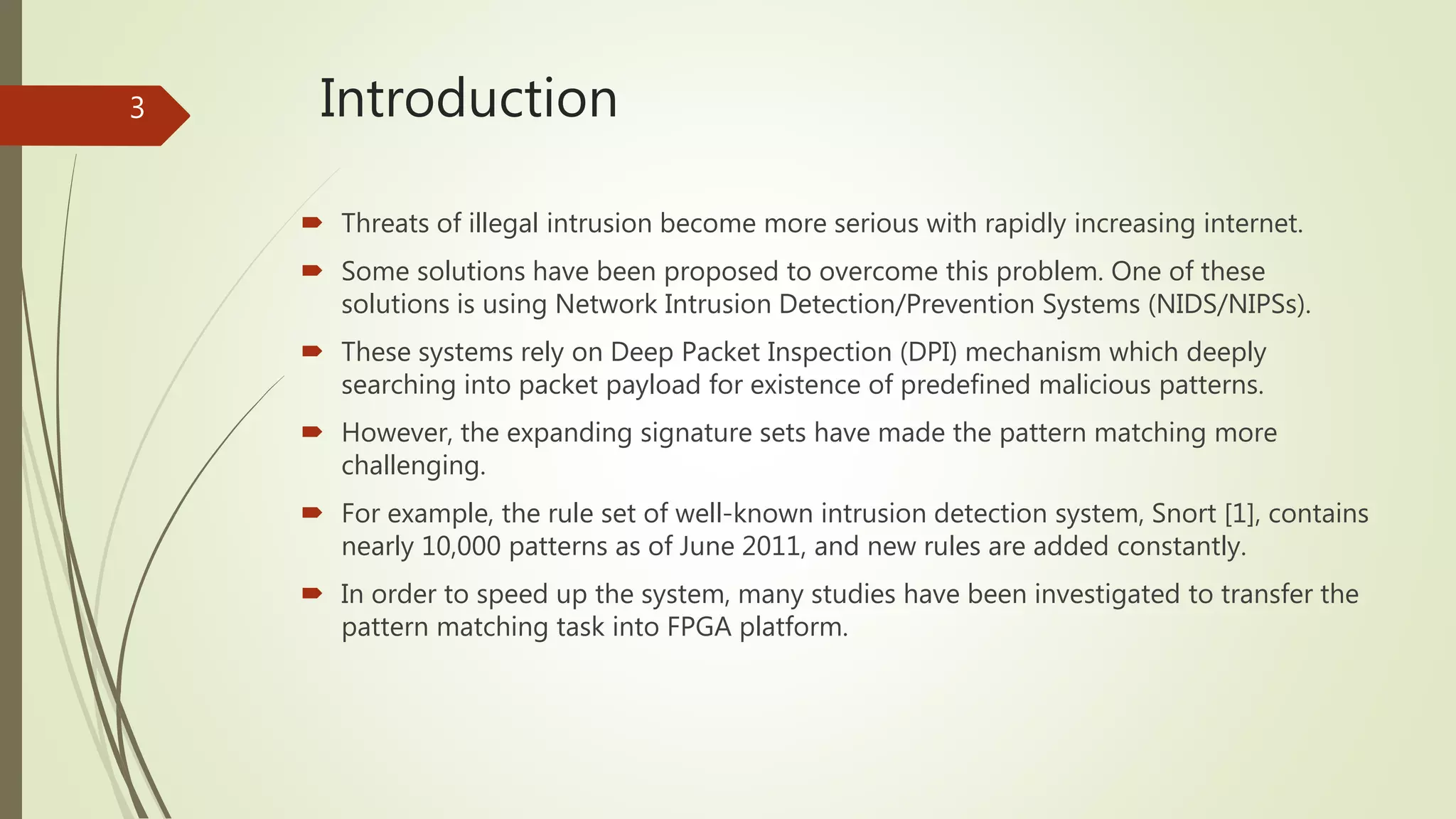 A FPGA-Based Deep Packet Inspection Engine for Network Intrusion Detection System | PPTX