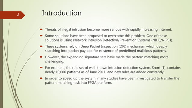 A Fpga Based Deep Packet Inspection Engine For Network Intrusion Detection System Pptx