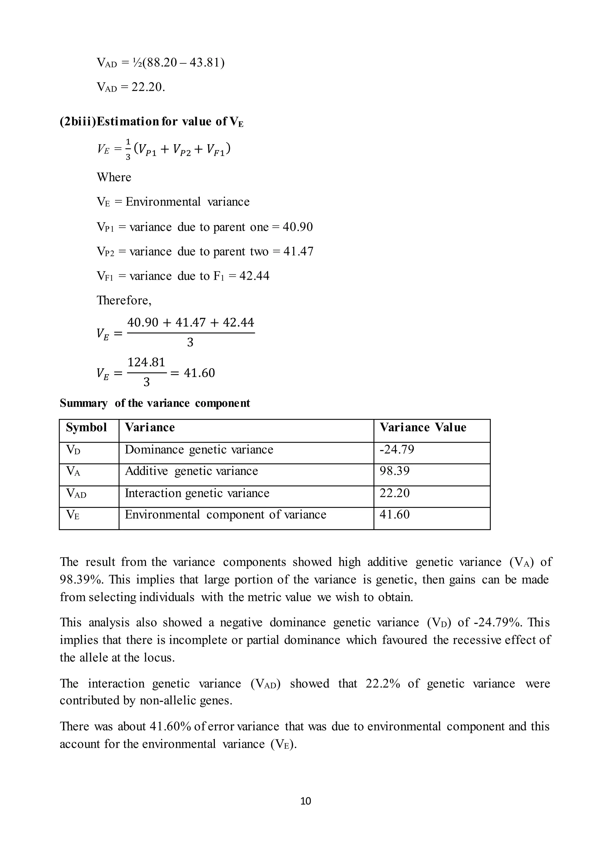Assignment on Quantitative Genetics | PDF