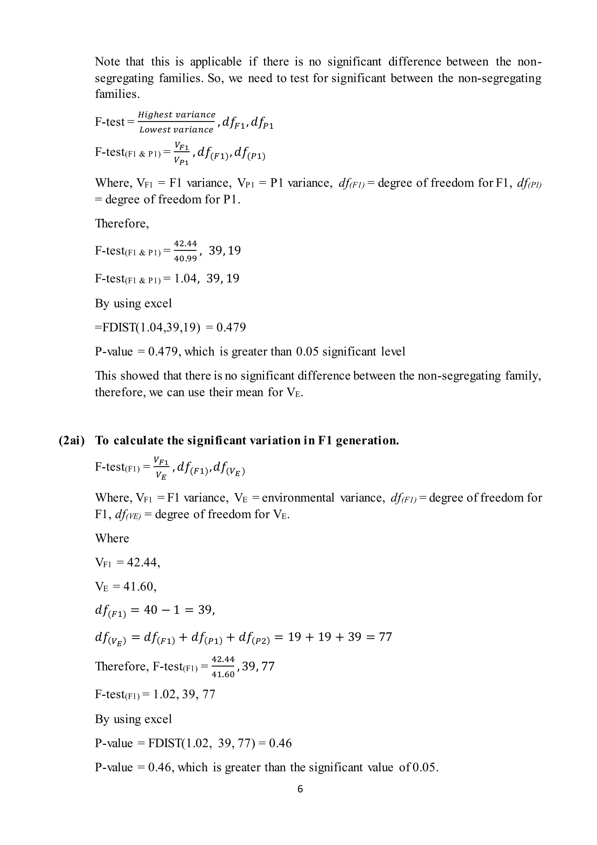 Assignment on Quantitative Genetics | PDF