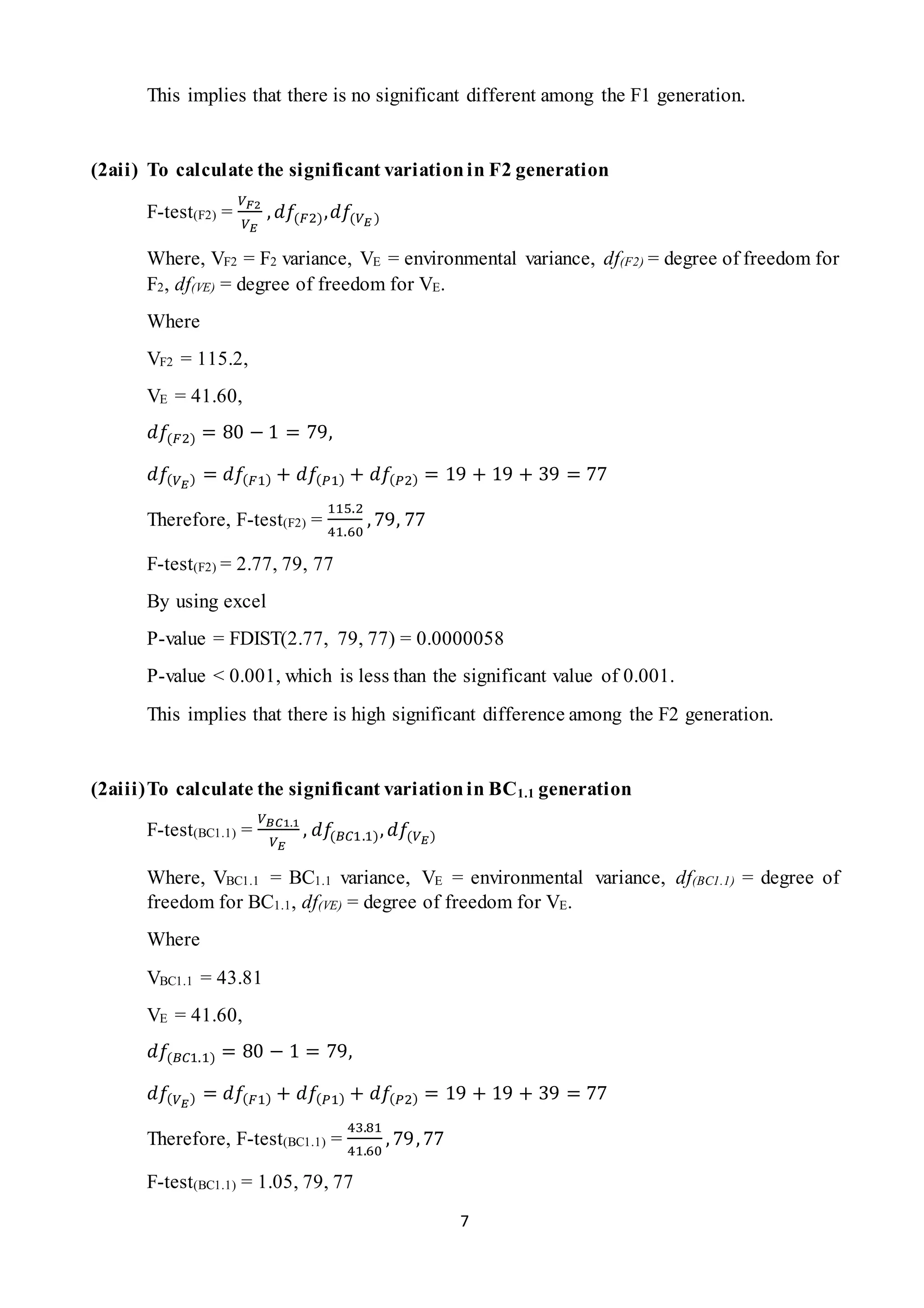 Assignment on Quantitative Genetics | PDF