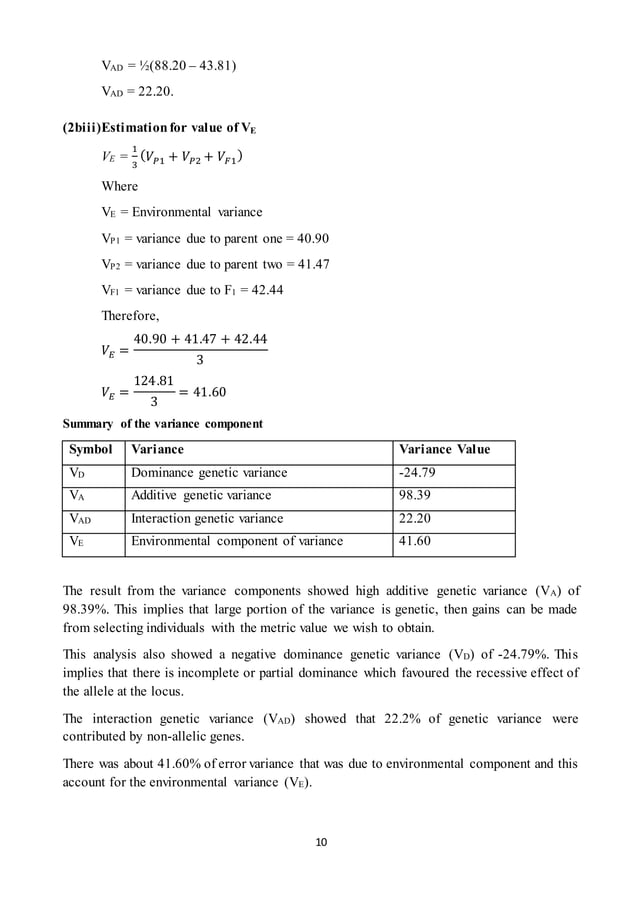 Assignment on Quantitative Genetics | PDF