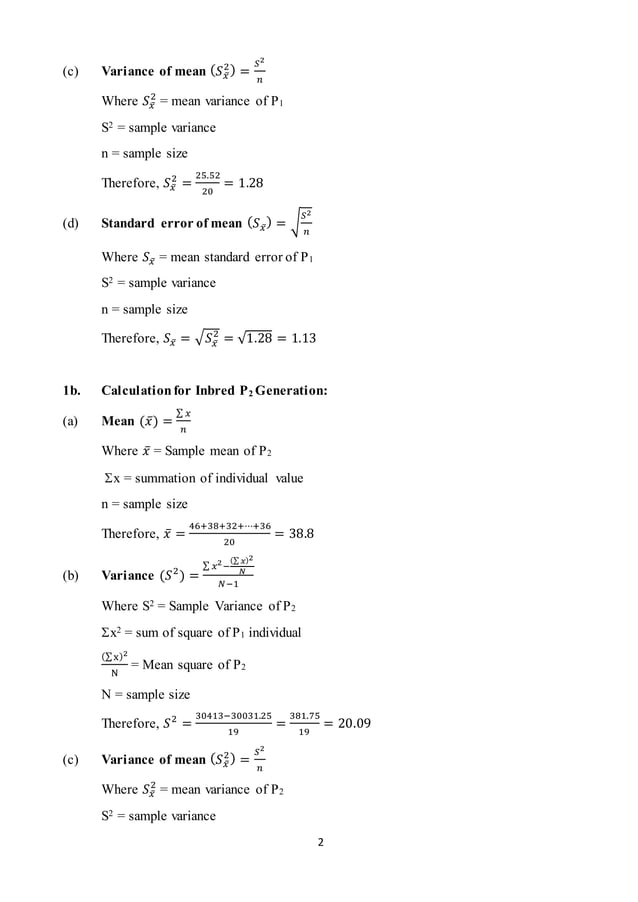 Assignment on Quantitative Genetics | PDF
