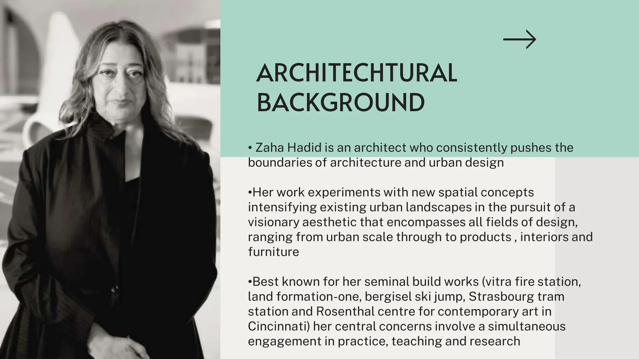 zaha hadid about and information history | PPTX